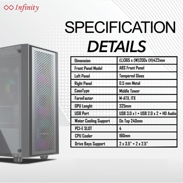 Jual Casing Infinity Horus V2 - Matx Gaming Case | Shopee Indonesia