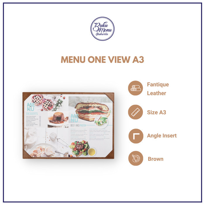 Jual Menu Cover Kulit Size A3 A4 A5 - Coffee Shop - Cafe Restoran ...