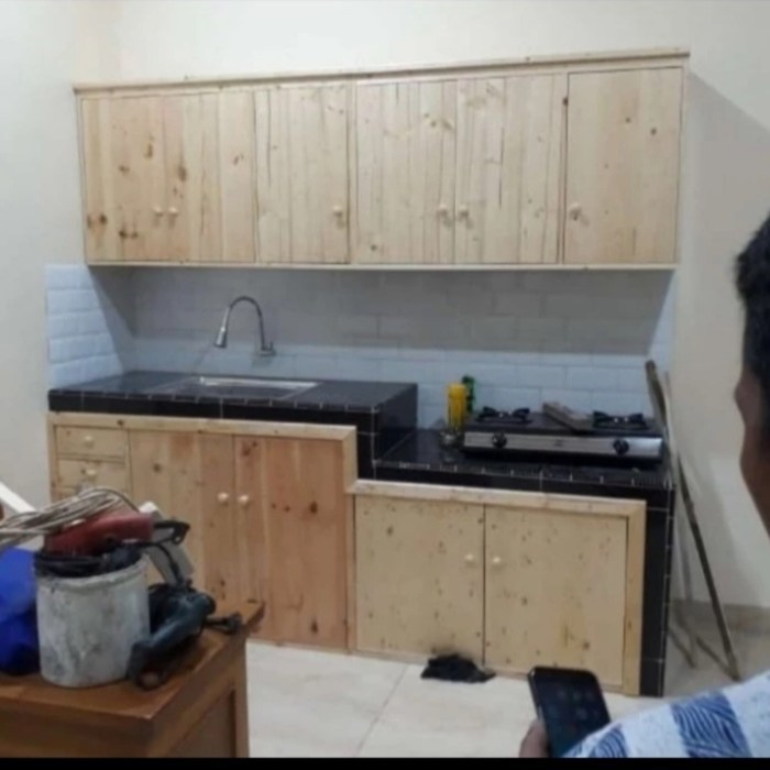Jual kitchen set bawah full kayu jati belanda -itaL09 | Shopee Indonesia