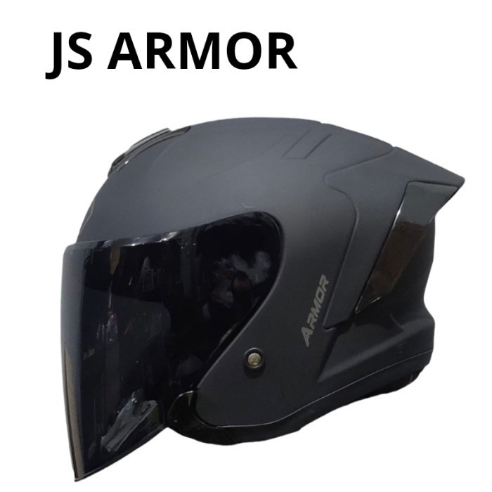 Jual Helm Js Armor Half Face Solid Polos Hitam Doff Bla Doff Yakuza Sni ...