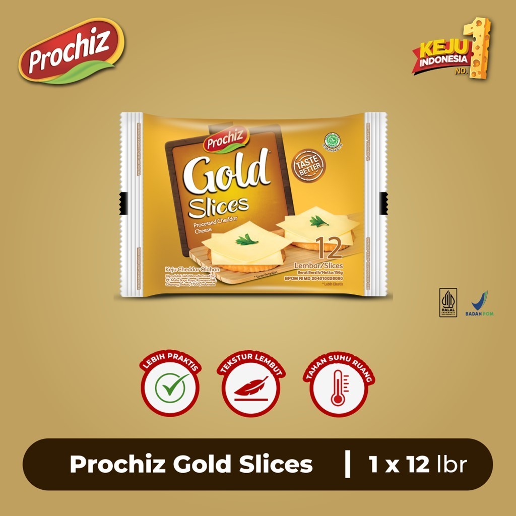 Jual PROCHIZ Gold Slices 12s | Shopee Indonesia