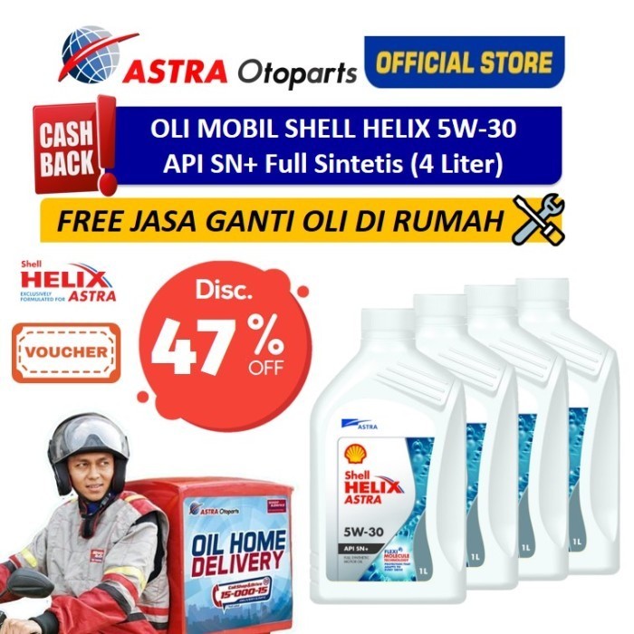 Jual Oli Mobil Shell Helix 5W-30 (4 Ltr) + Free Ganti Oli Di Tempat ...