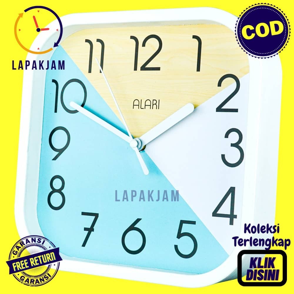 Jual Jam Dinding Alari AL1210-5454 Minimalis Line Kayu Quartz Hiasan Dinding Minimalis Murah ...