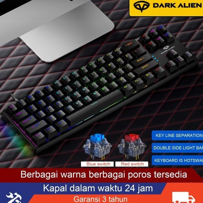 Jual DARK ALIEN K710 hotswap keyboard mechanical gaming TKL RGB ...