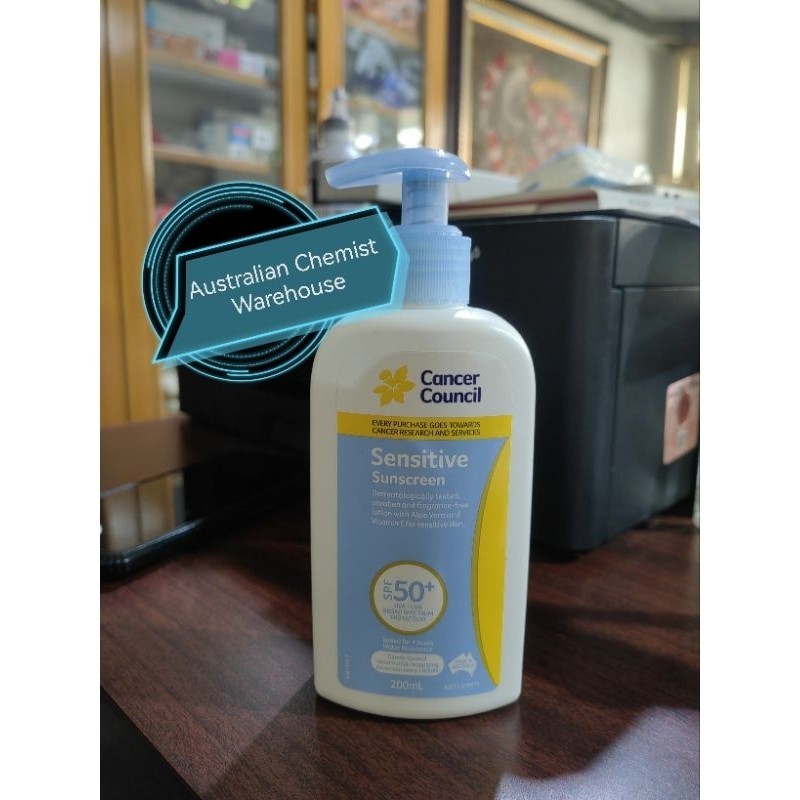 Jual Cancer Council SENSITIVE Sunscreen SPF 50+ 200mL - Made in ...