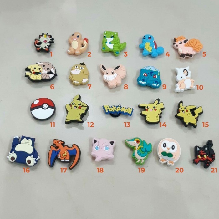 Jual 4 PCS JIBBITZ (PIN / HIASAN CROCS) POKEMON | Shopee Indonesia