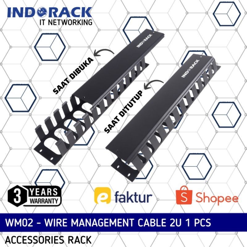 Jual WM02 Horizontal Wire Management Cable 2U Wiring Panel | Shopee ...
