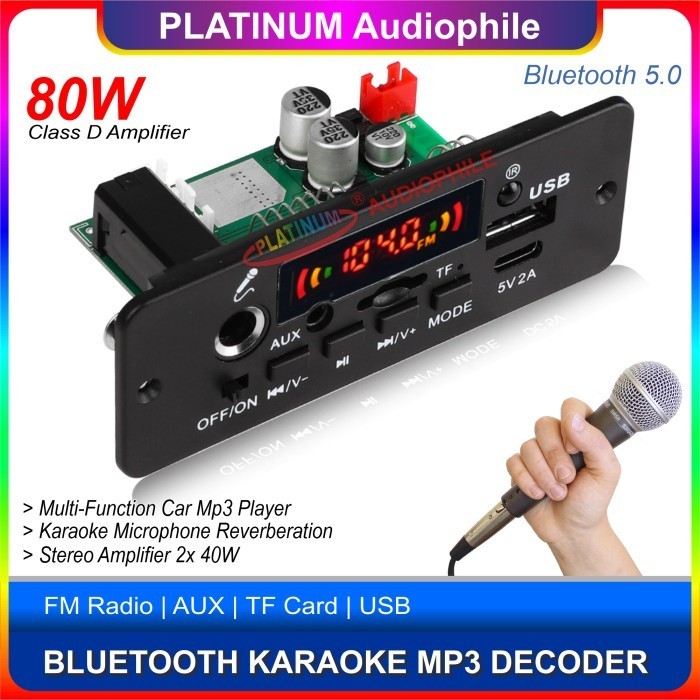 Jual Modul Mp3 Amplifier Bluetooth Karaoke Microphone Echo DIY Class D ...