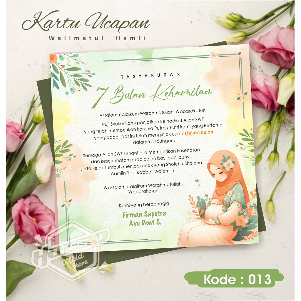 Jual Samir Berkat / Kartu Ucapan Kehamilan 4 Bulanan / Mapati - 7 ...