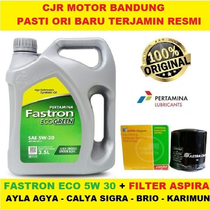 Jual PAKET OLI & FILTER FASTRON TECHNO ECO 5W 30 ORI OLI STANDAR MOBIL ...