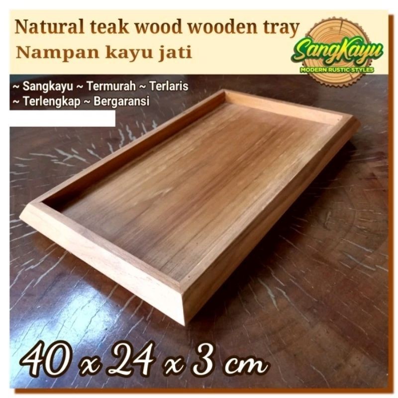 Jual Nampan kayu jati premium quality 40x24x3 teak wooden tray nampan ...