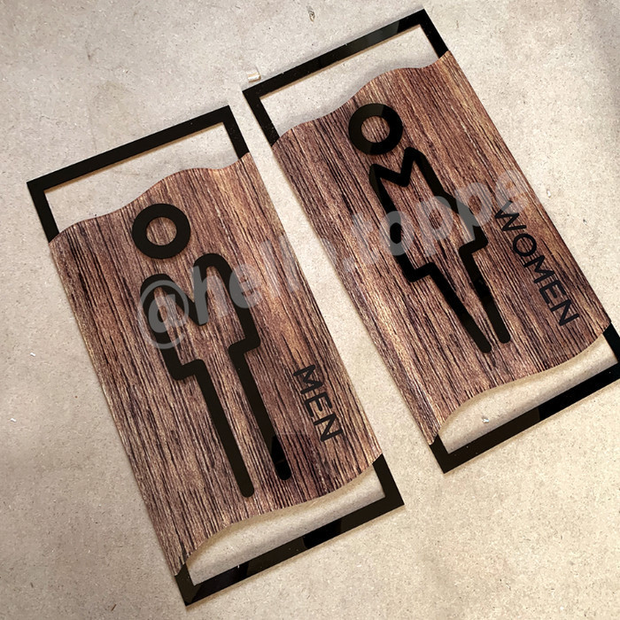 Jual Sign Acrylic Toilet Modern Unik Restroom Signage Office | Shopee ...