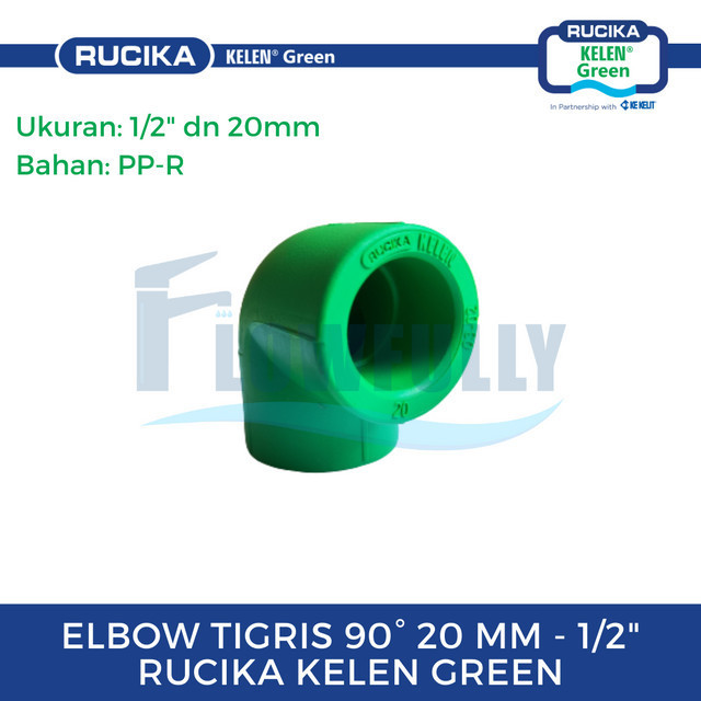 Jual ELBOW 20 MM PPR RUCIKA KELEN GREEN 1/2 INCH WAVIN TIGRIS KNEE KENI KNIE L | Shopee Indonesia