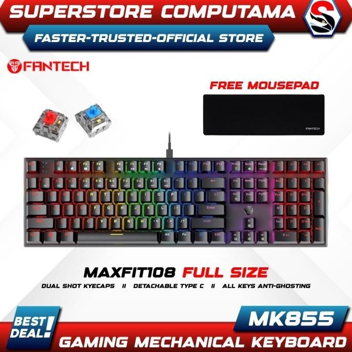 Jual New Fantech Mk855 Maxfit108 Rgb Mechanical Gaming Keyboard | Shopee Indonesia