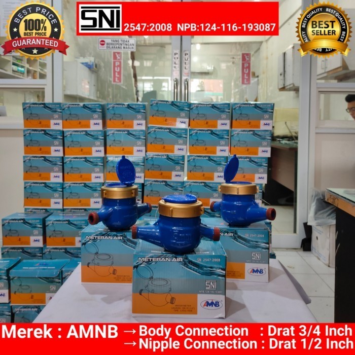 Jual Meteran air SNI PDAM besi 1/2 inch-Flow meter PAM 1/2"-Water meter ...