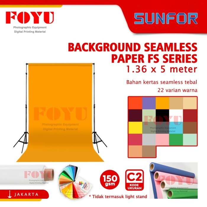 Jual Background Backdrop Studio Paper Kertas Polos Seamless Sunfor 1 ...