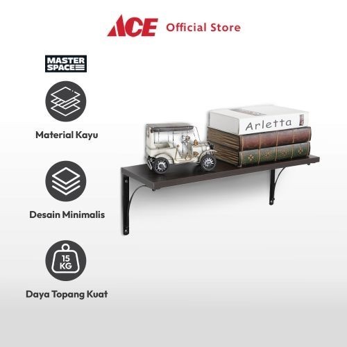 Jual Ace - Masterspace 60X30X1.8 Cm Rak Dinding Kayu - Hitam/Cokelat ...