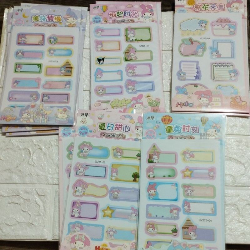 Jual sticker label nama sanrio isi 3 pcs | Shopee Indonesia
