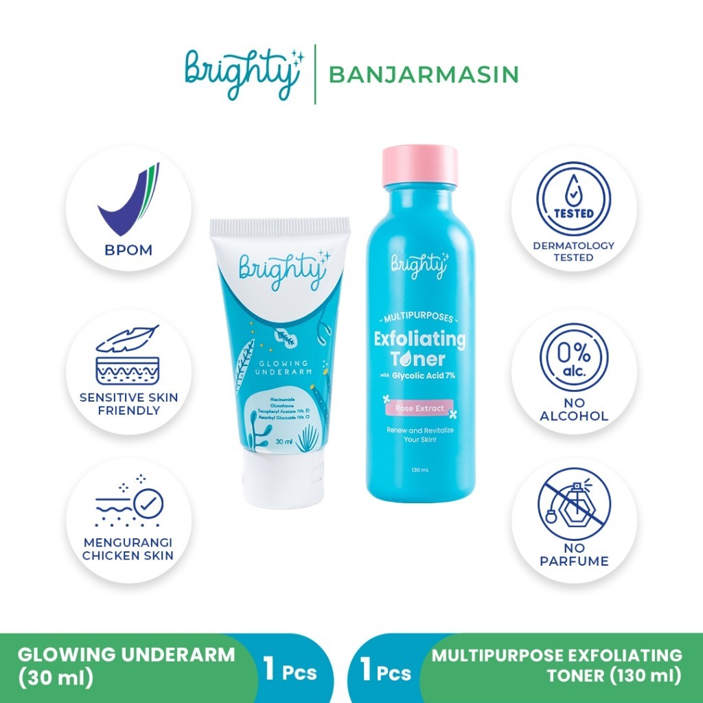 Jual Brighty Multipurpose Exfoliating Toner X Glowing Underarm | Shopee Indonesia
