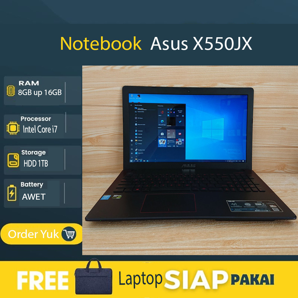 Jual Laptop Asus X550JX i7-4720HQ/8GB/1TB/Nvidia GTX 950M Windows10 ...