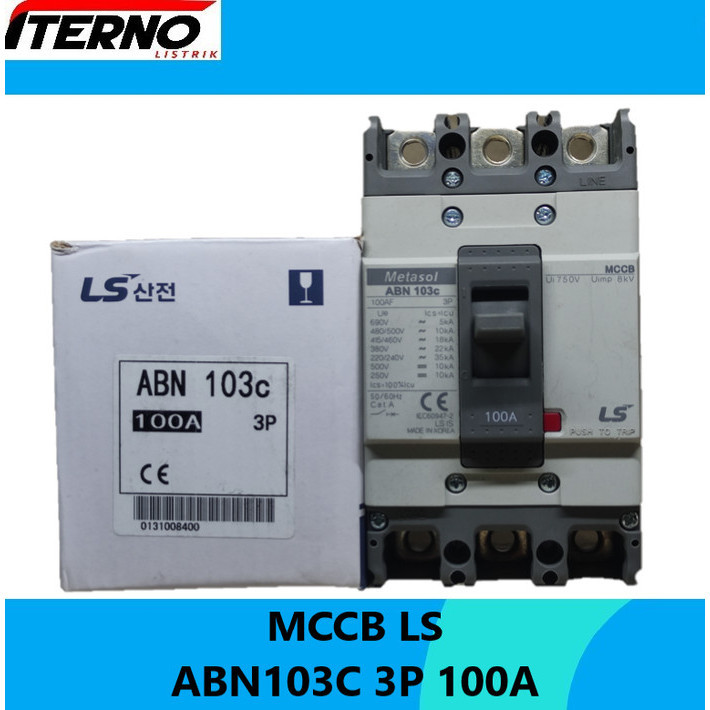 Jual MCCB ABN103C 3P 100A LS METASOL ABN 103C MURAH BEST QUALITY ...