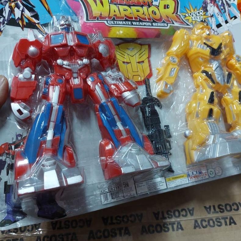 Jual Promo Mainan Robot Transformers Isi 2 Robot Bumble Bee Dan Optimus ...