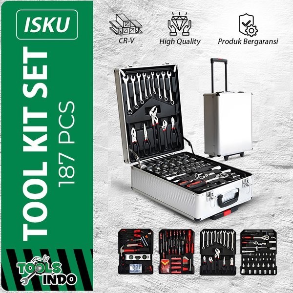 Jual ISKU 187 TOOL KIT SET KUNCI SOK SET SHOCKET SET CR-V TOOLKIT ...