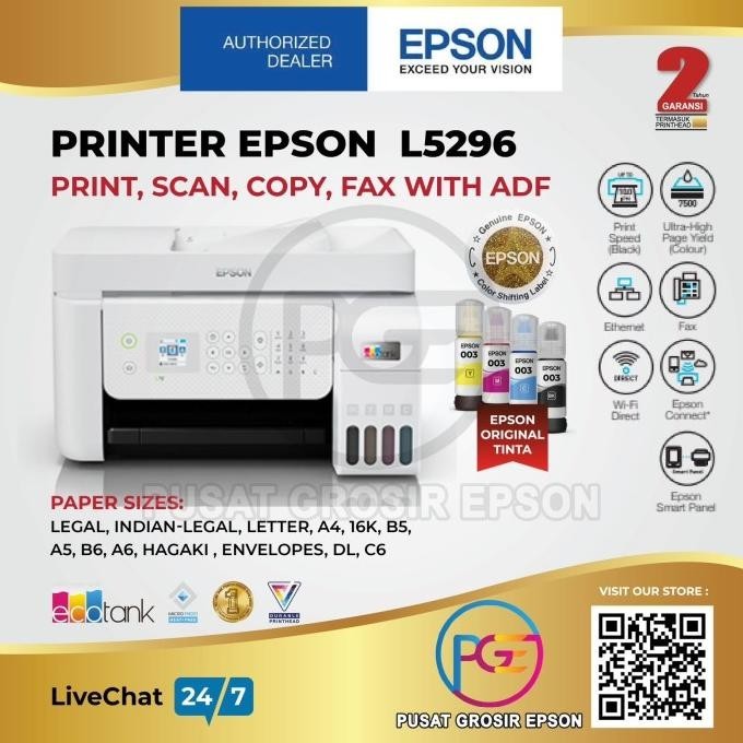 Jual Epson Ecotank L-5296 L 5296 L5296 All-In-One Ink Tank Printer With ...