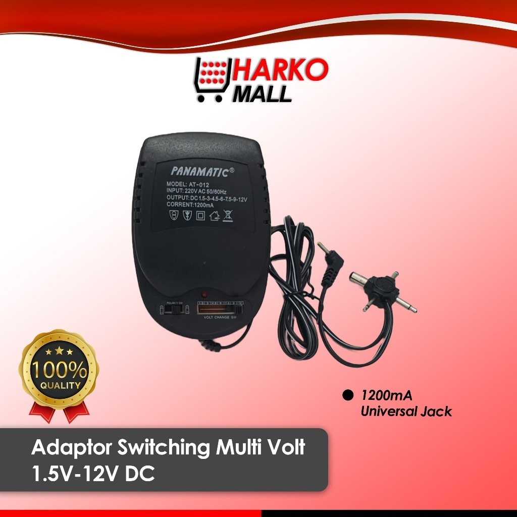 Jual Adaptor Multi Volt Universal 1,5V 3V 4,5V 6V 7,5V 9V 12V Model Switching | Shopee Indonesia