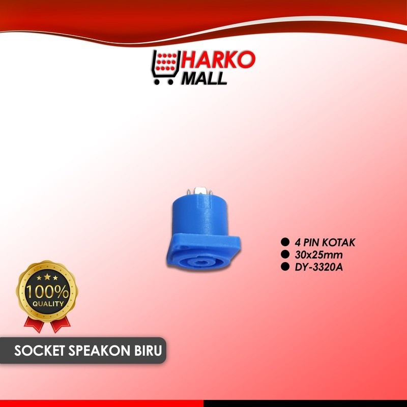 Jual Socket Speakon Original / Soket Spikon / Spicon Speaker 4 Pin Biru ...