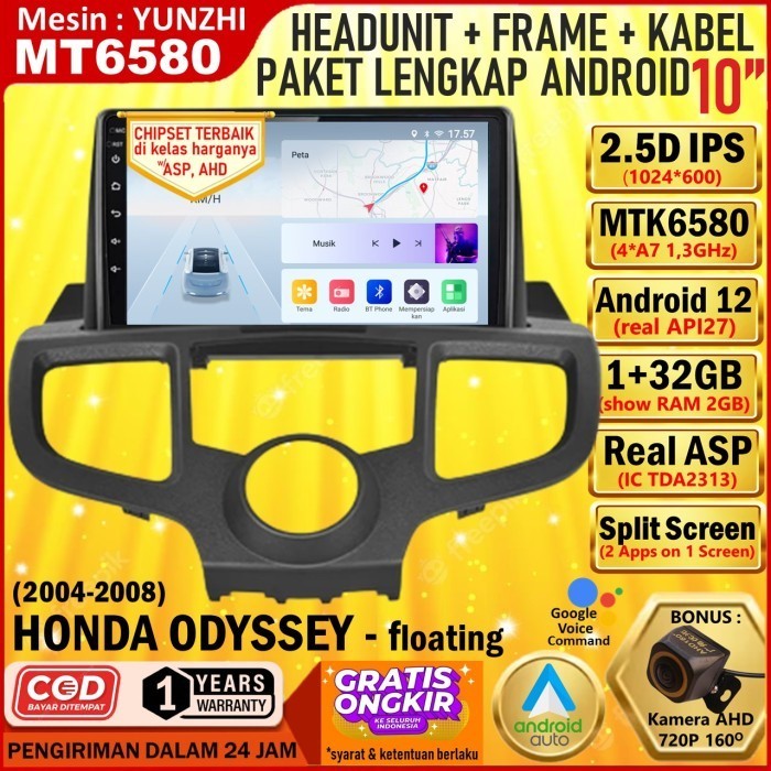Jual Headunit Android MT6580 1/32GB+Canbus+Frame 10 inch Odyssey RB1 v2 ...