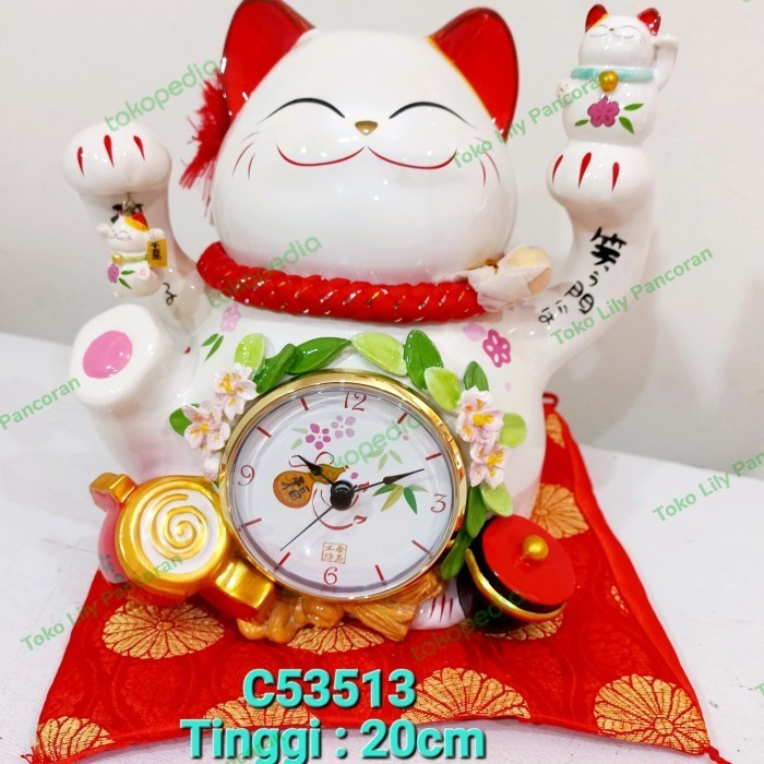 Jual Manekineko Jam / Pajangan Kucing Hoki Jam / Neko Jam / Manekoneki ...