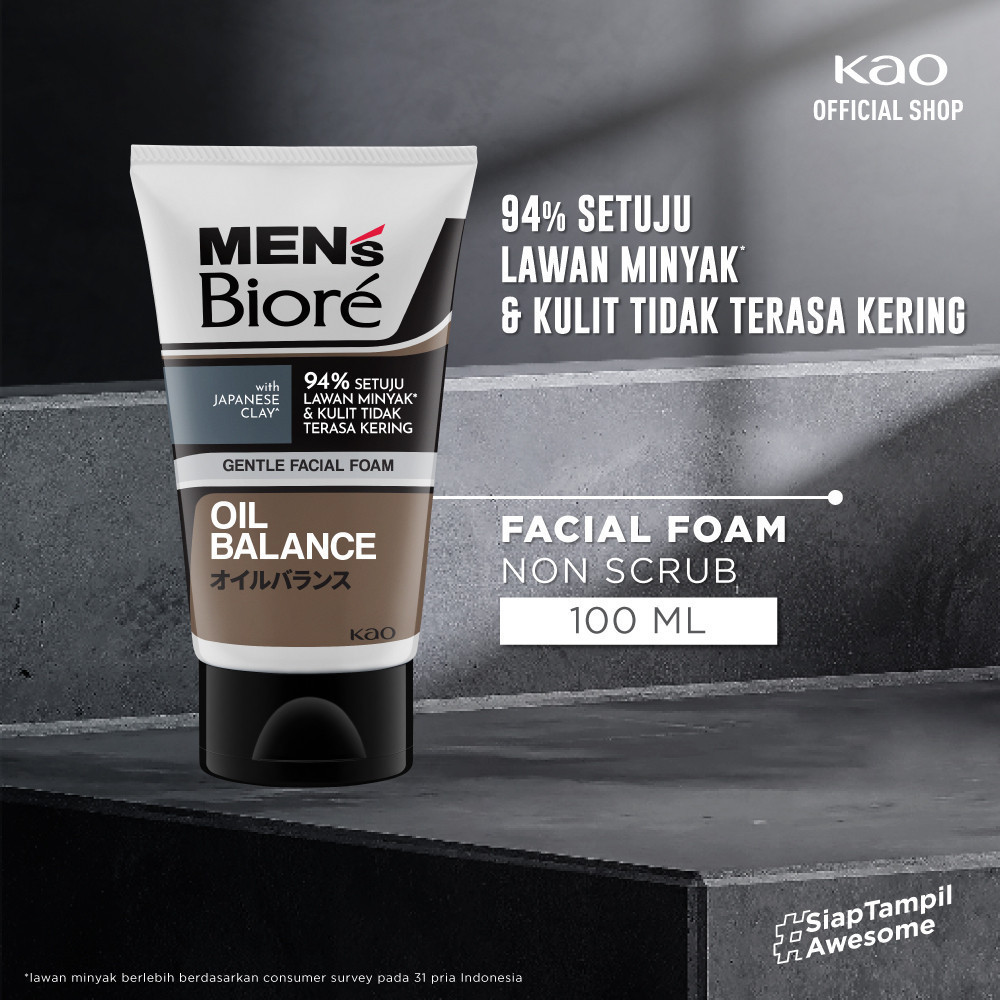 Jual Men's Biore Non Scrub Sabun Muka Pria Untuk Kulit Berminyak Oil Balance Japanese Clay 100 ...