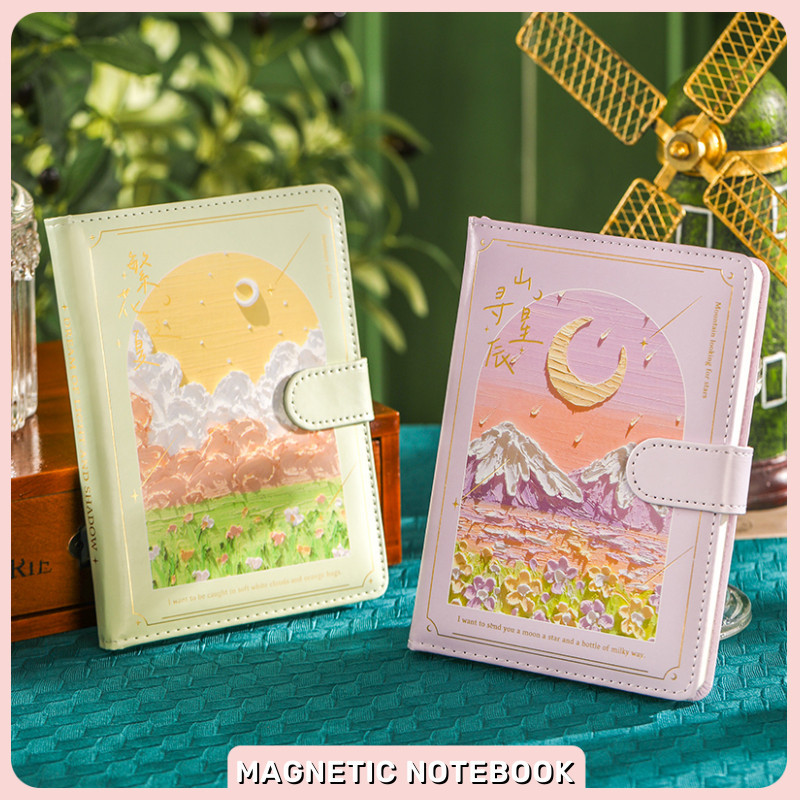 Jual FREE SHIPPING / READY BALI MAGNETIC NOTEBOOK DIARY PU AESTHETIC ...