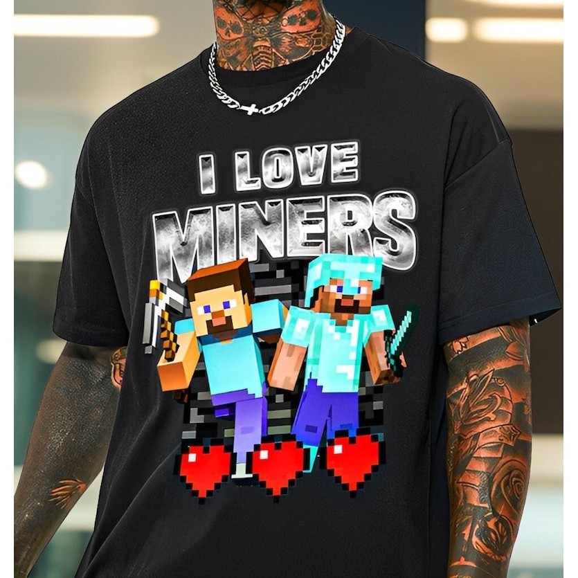 Jual I Love Miners Kaus Meme Minecraft Lucu - Kaus Lucu Kaus Meme ...
