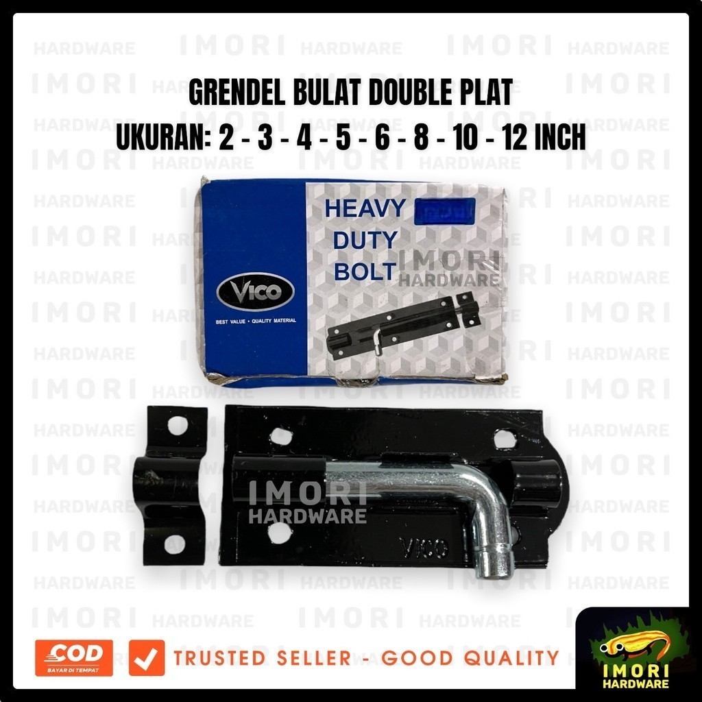 Jual [12 pcs] VICO Grendel Bulat Double Plat 2 3 4 5 6 8 10 12" inch ...