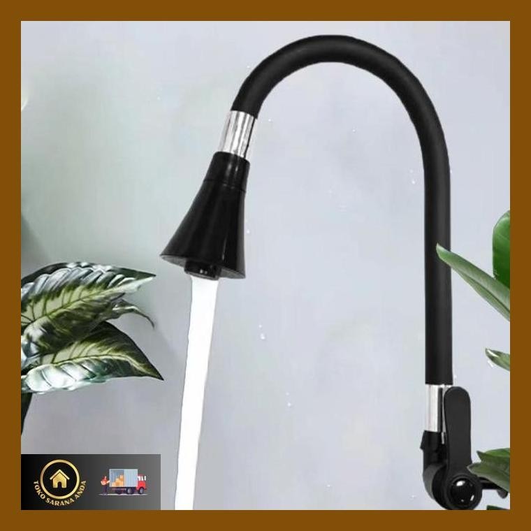 Jual Sarana Kran Dapur Angsa Hitam Fleksibel | Shopee Indonesia