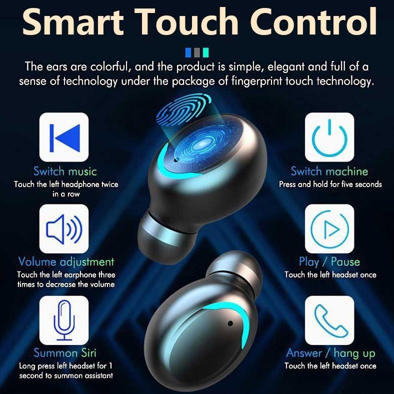 Jual HEADSET BLUETOOTH TWS F9 LED SMART DISPLAY WITH 2200MAH POWER BANK TWS WITH MIC 9D BASS ...