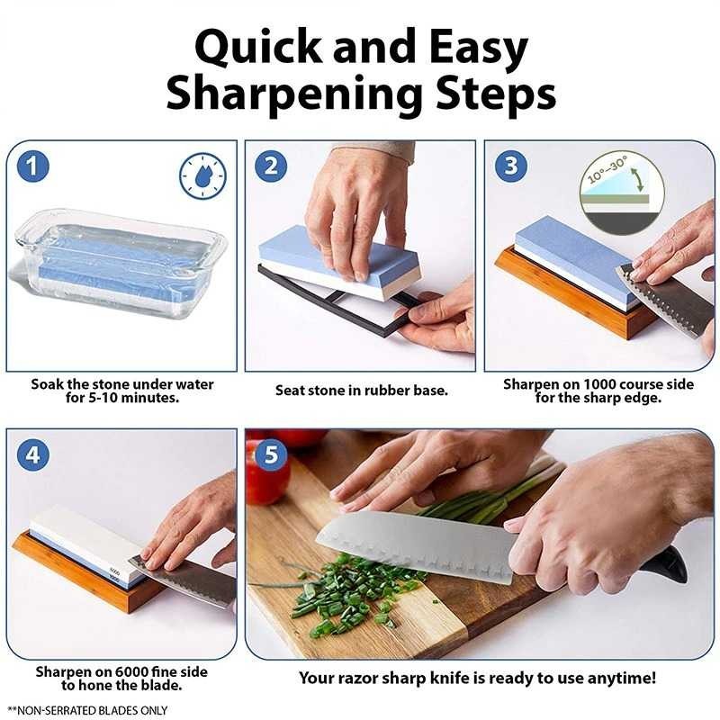 Jual Batu Pengasah Pisau Whetstone Knife Sharpener 18 cm - WKSS-01 Biru ...