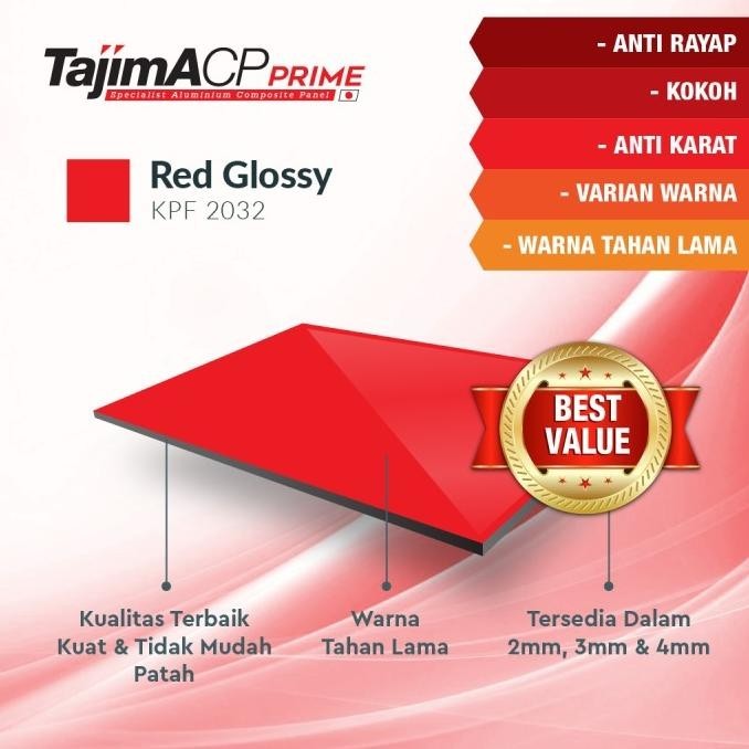 Jual ACP warna red merah, Aluminium Composite Panel 3mm & 4mm, pe ...