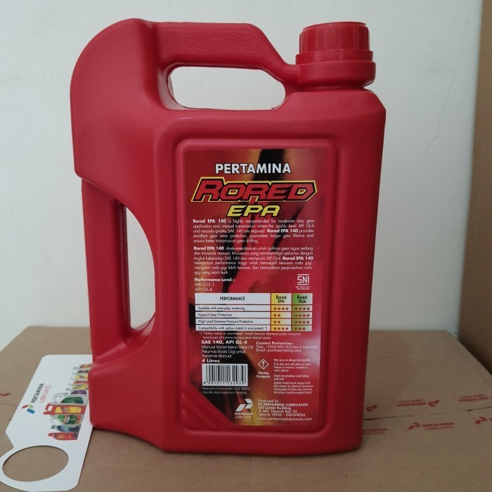 Jual Oli Transmisi / Gardan Pertamina Rored Epa 140 4 Liter | Shopee ...