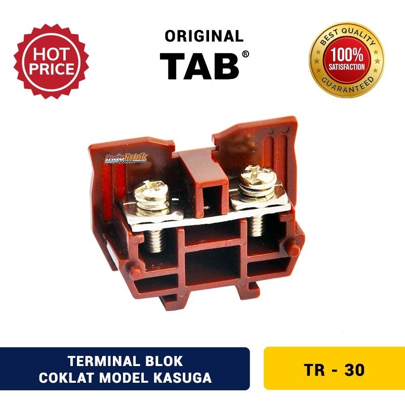 Jual Terminal Block / blok Kabel TR 30 TAB(model Kasuga) - Cokelat ...