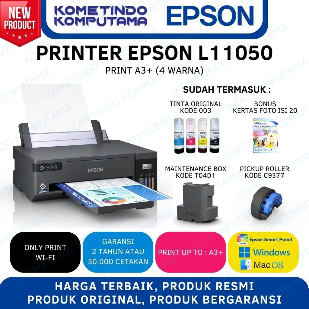 Jual L11050 Epson Wi-Fi Ink Tank Printer / Print Only Wi-Fi / TINTA JAMIN ORIGINAL / A3 Print ...