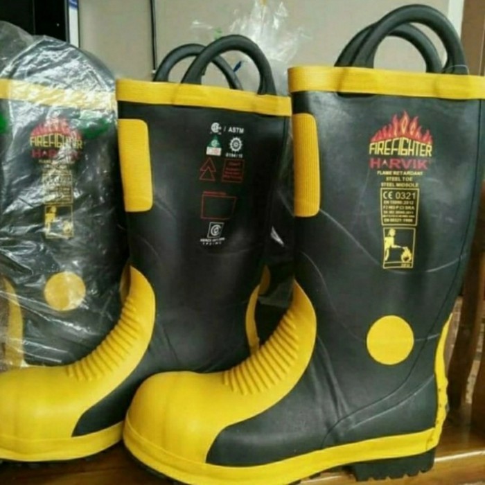 Jual SEPATU BOOTS PEMADAM KEBAKARAN/ SAFETY BOOTS FIRE HARVIK | Shopee ...