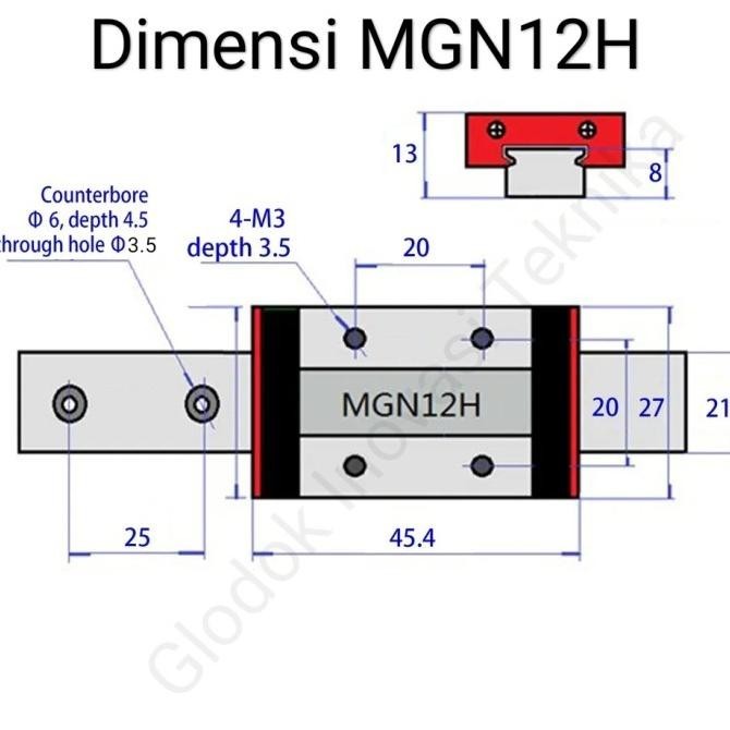 Jual Populer Linear Guide Bearing Sliding Mgn 12 Mgn12 Mgn12H Mgn12C ...