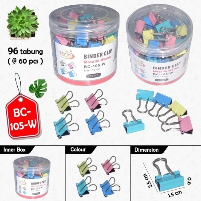 Jual binder clip / jepit kertas toples ukuran 15 mm isi 60 pc | Shopee ...