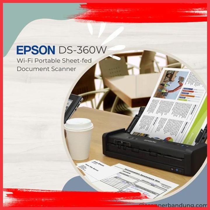 Jual (ERUL) SCANNER EPSON DS-360W - DS360W - DS 360 W - WI-FI PORTABLE ...