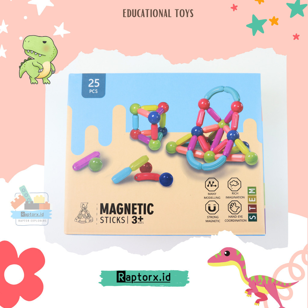 Jual Magnet Batang Diy Plastik Stem Magnetic Sticks Puzzle Stick Magnet ...