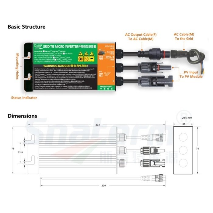 Jual Limited Gmi-300 Micro Grid Tie Inverter Gti 300W On Grid Solar ...
