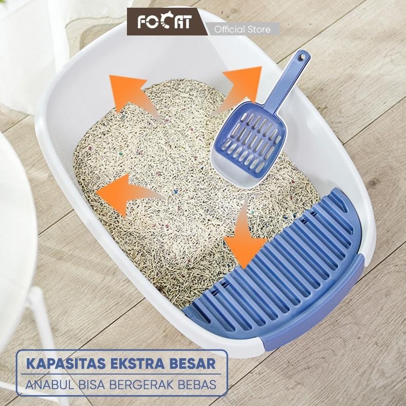 Jual rf-45 [GRATIS 2 SEKOP] FOCAT Pet Litter Box Open Top Extra Besar ...